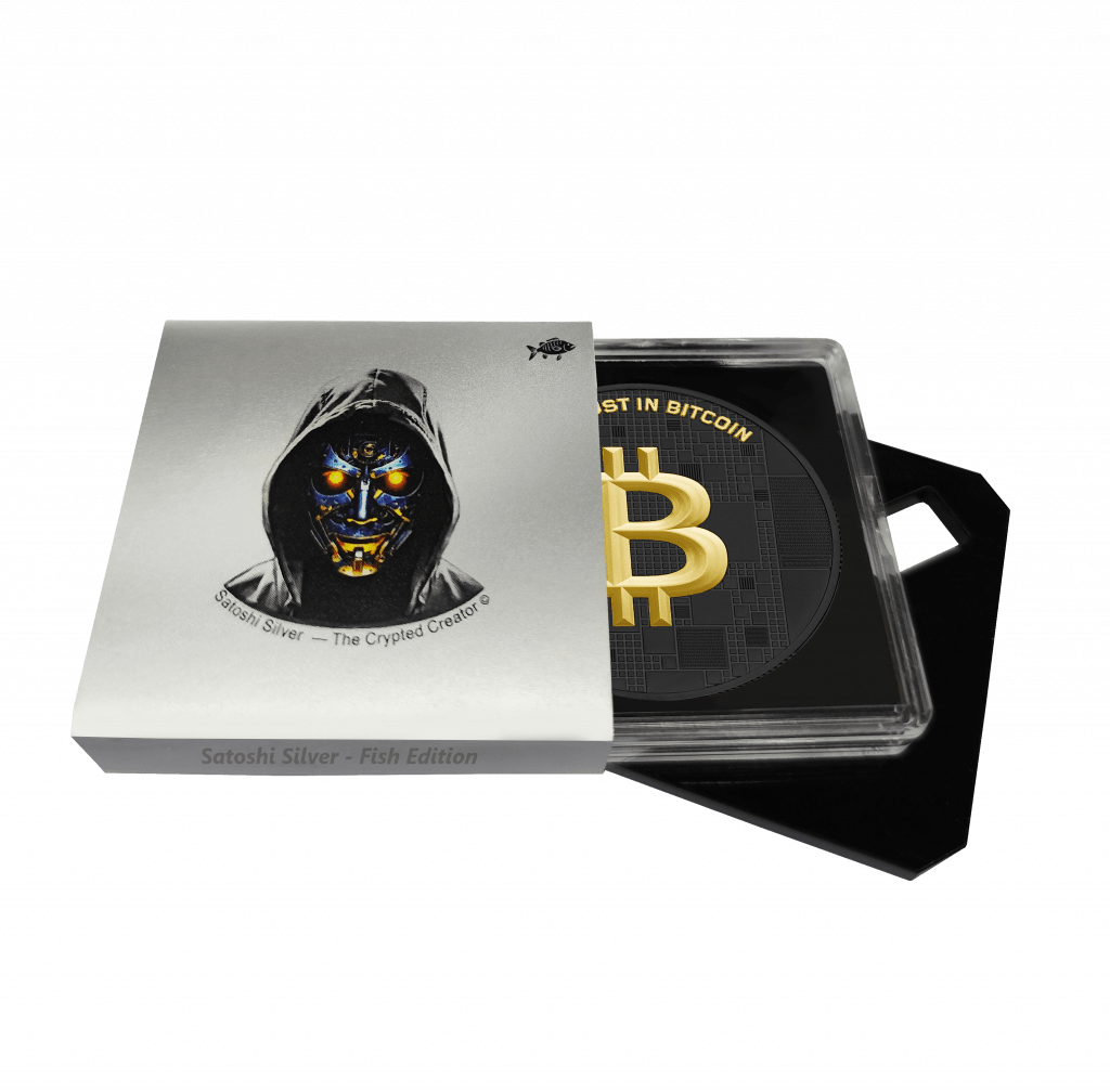 Bitcoin-Silver 1000 SATS Black Ruthenium + Gold • Satoshi-Silver