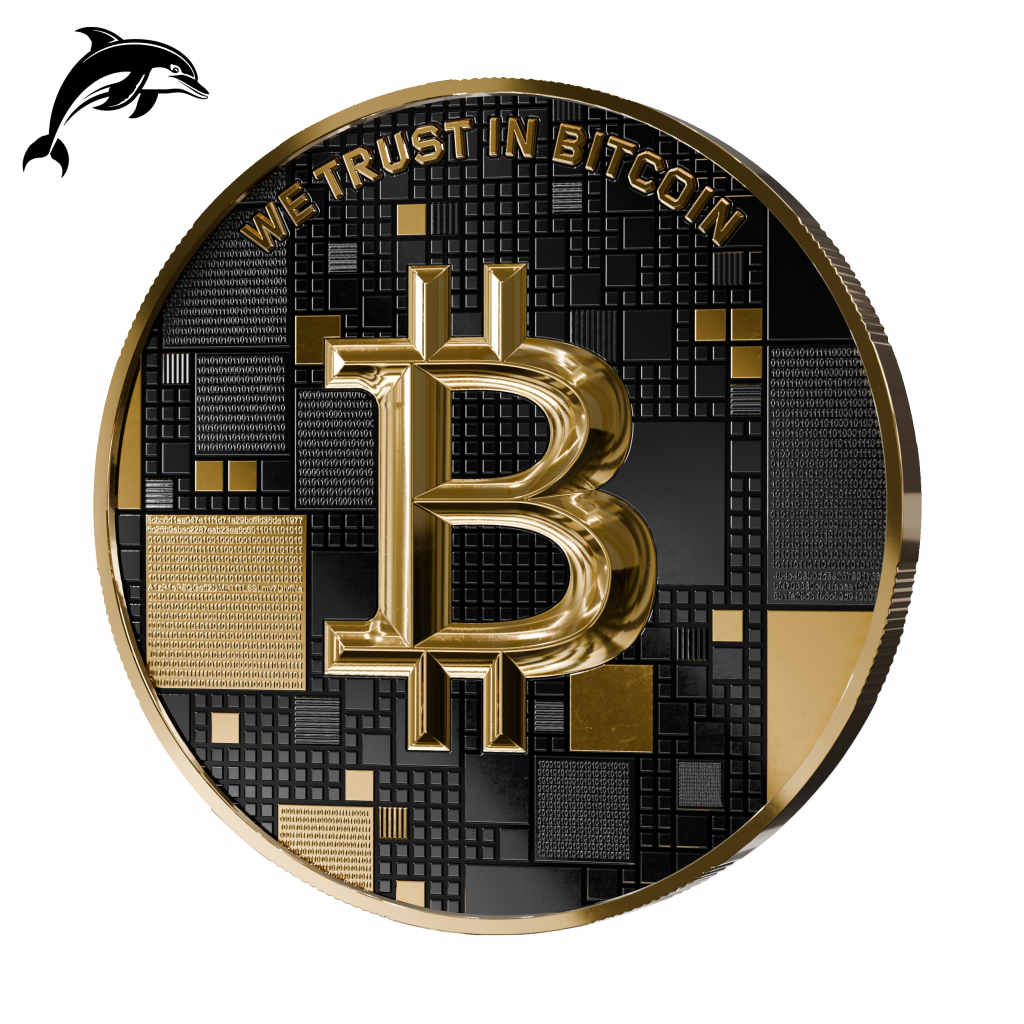 Bitcoin-Silver - Black Ruthenium + Gold • Satoshi-Silver